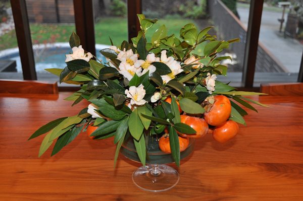 Holiday Centerpieces: Bay Leaves, Persimmons, and Camellias - Gallery ...